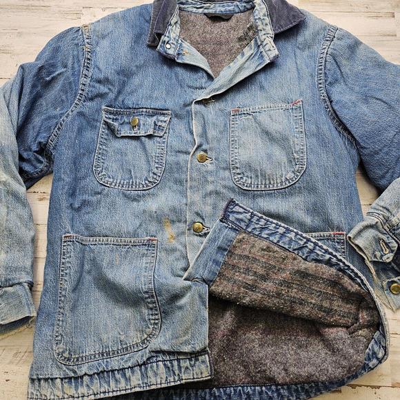 Ely Cattleman | Jackets & Coats | Vintage Ely Denim Jacket Mad Usa Saddle Blanket Farm Ranch ...